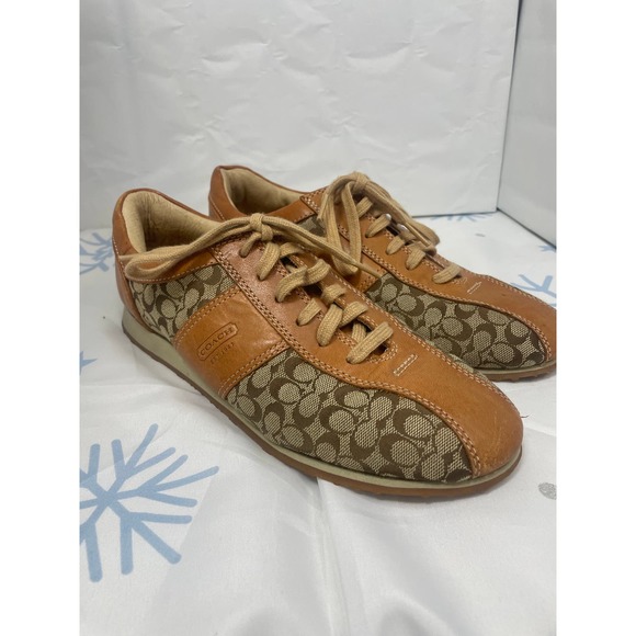 Coach | Shoes | Coach Leather And Cloth Sneakers | Poshmark